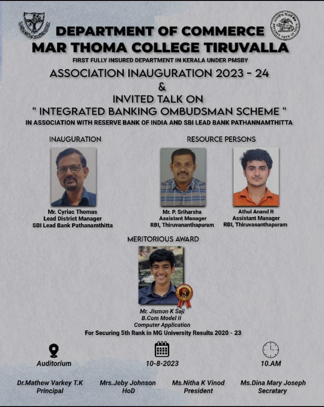 Integrated Banking Ombudsman Scheme – Mar Thoma College, Tiruvalla