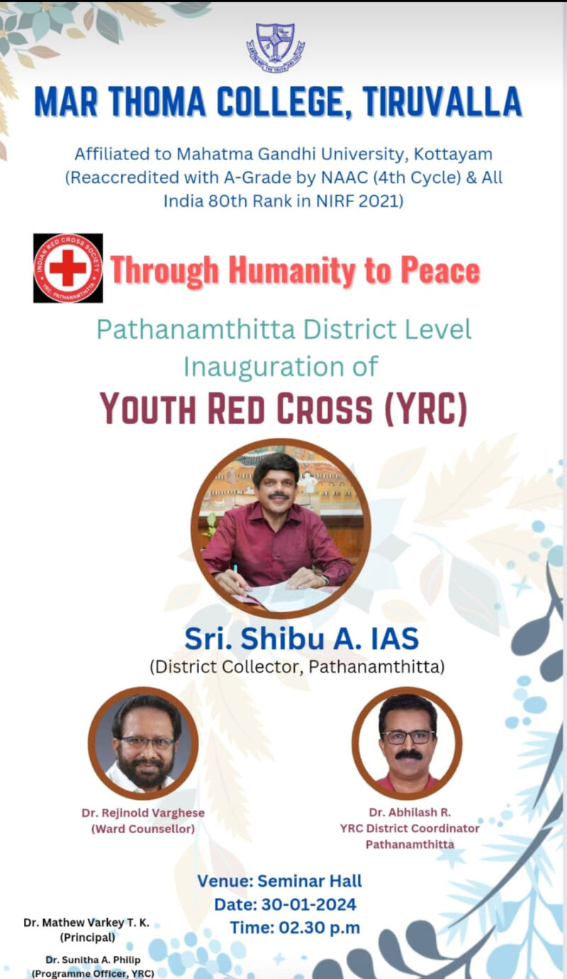 Youth Red Cross – Mar Thoma College, Tiruvalla